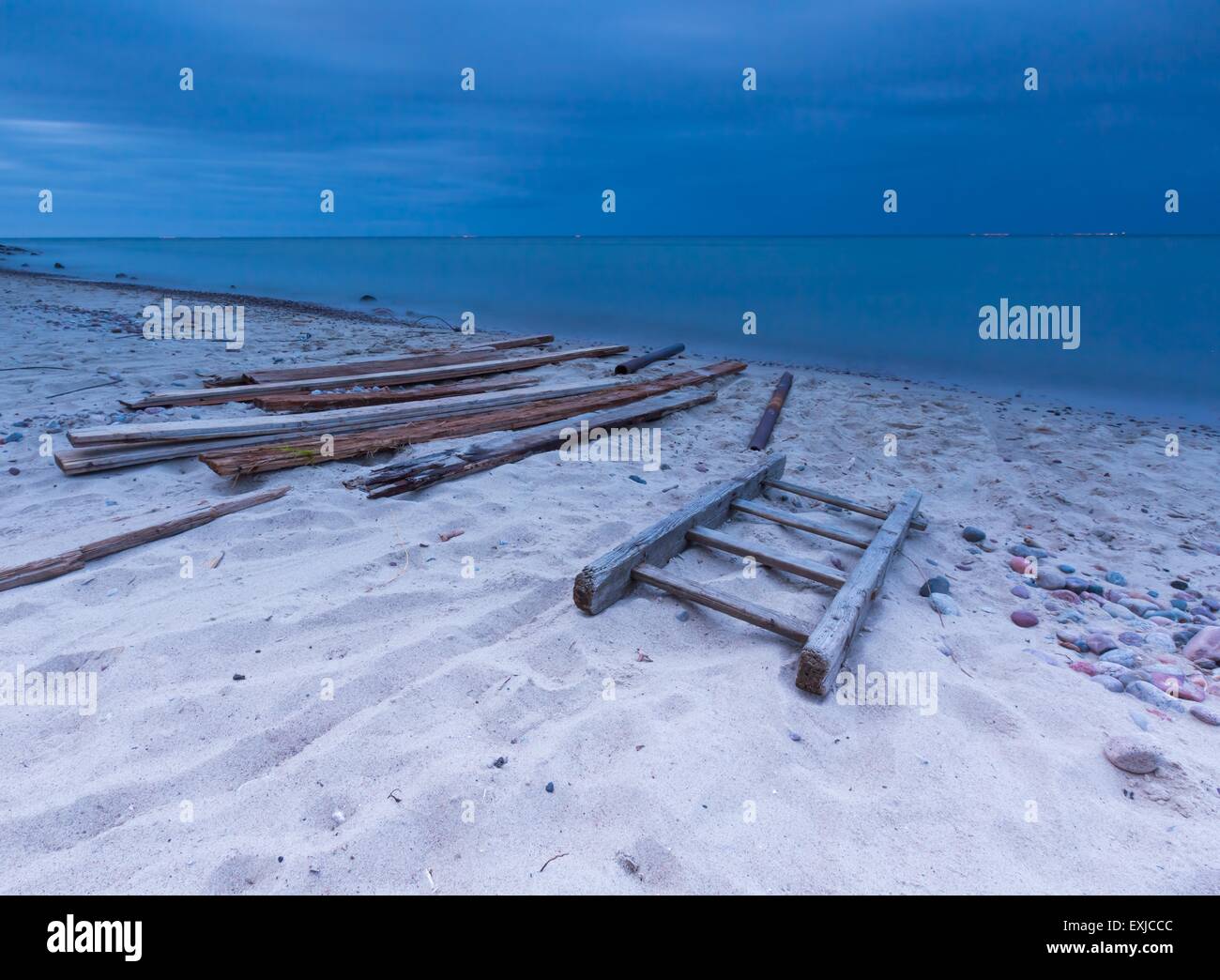 Baltic shore near Gdynia. Beautiful dramatic weather seascape of polish ...