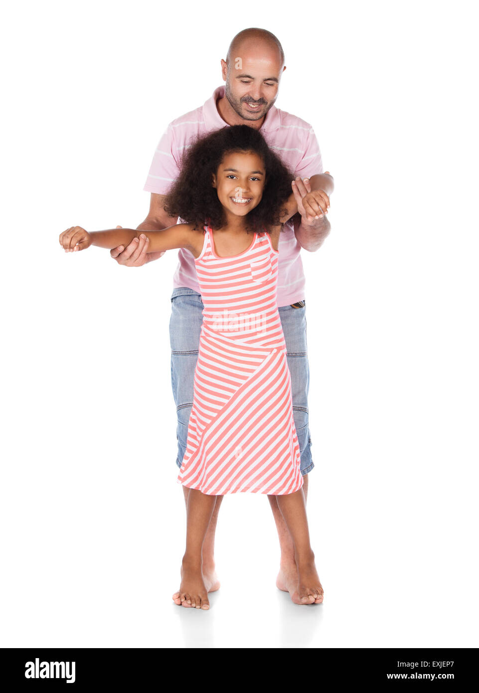 Adorable cute african child with afro hair wearing a white and pink ...