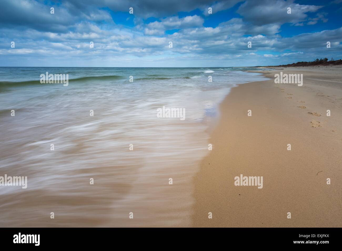 Baltic shore. Beautiful dramatic weather seascape of polish shore of ...