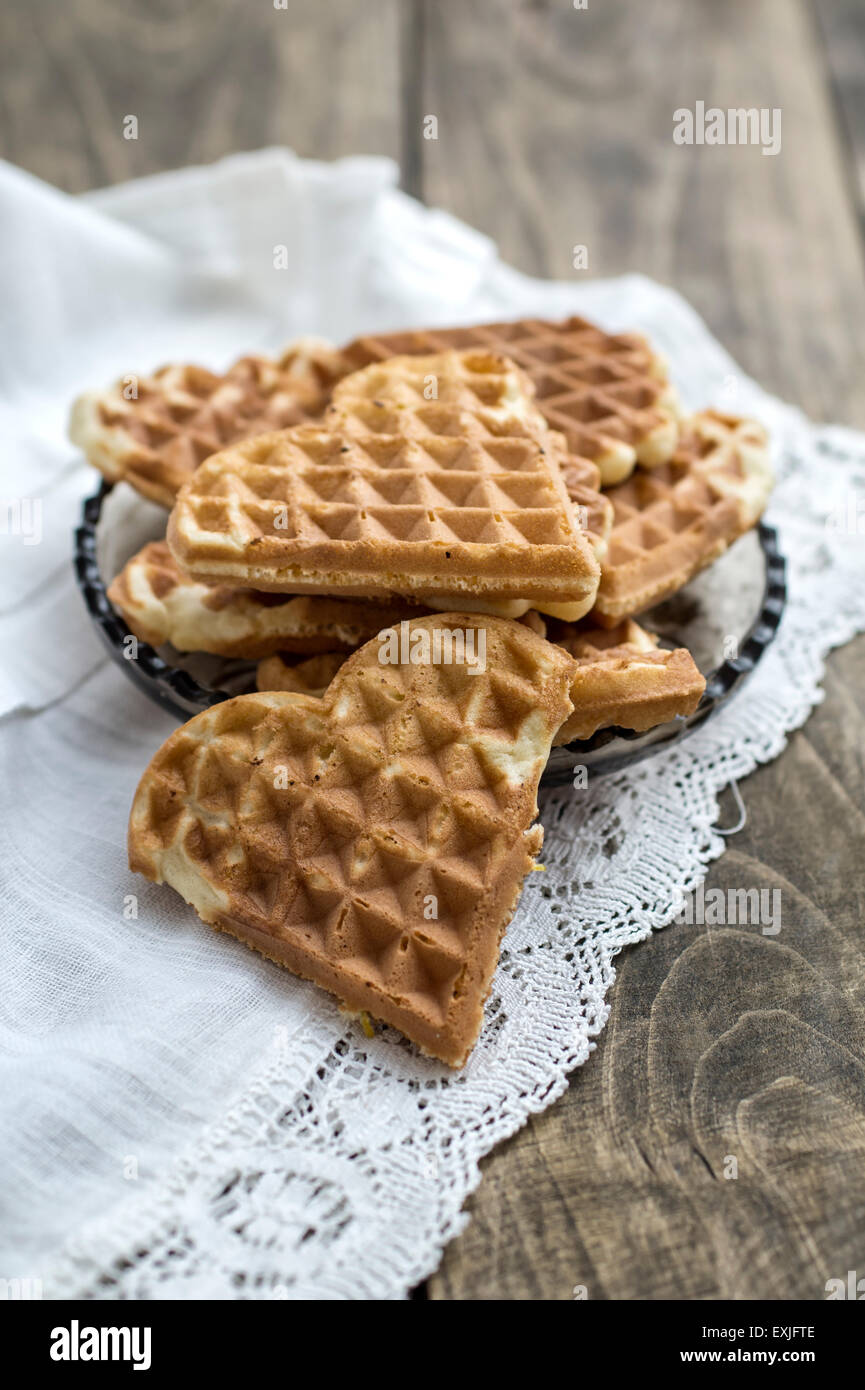 Heart shaped waffles hi-res stock photography and images - Alamy