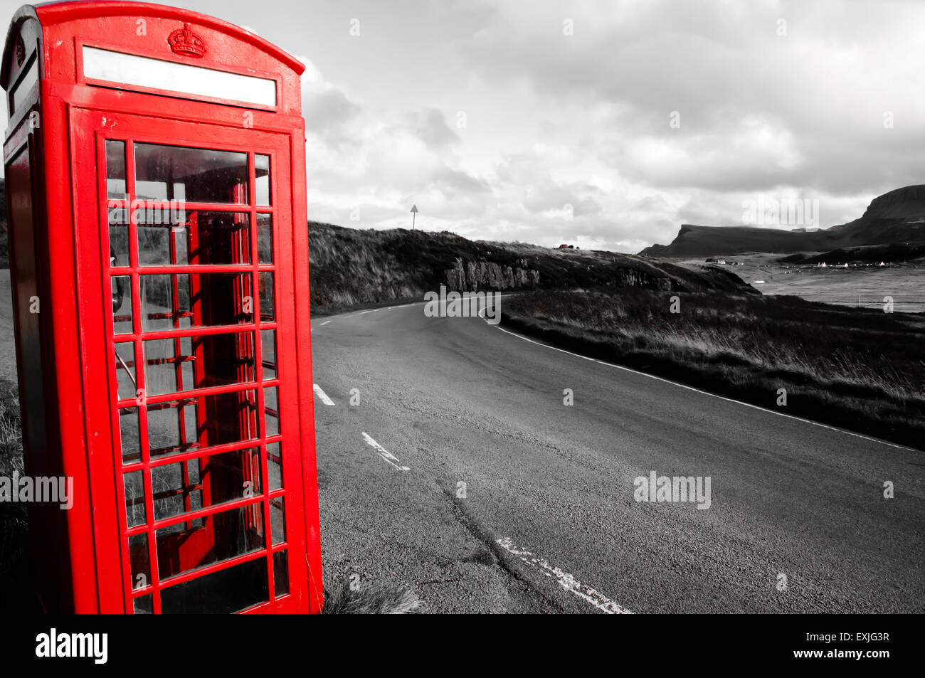 Red Phone Booth - Highland - Scotland Stock Photo - Alamy