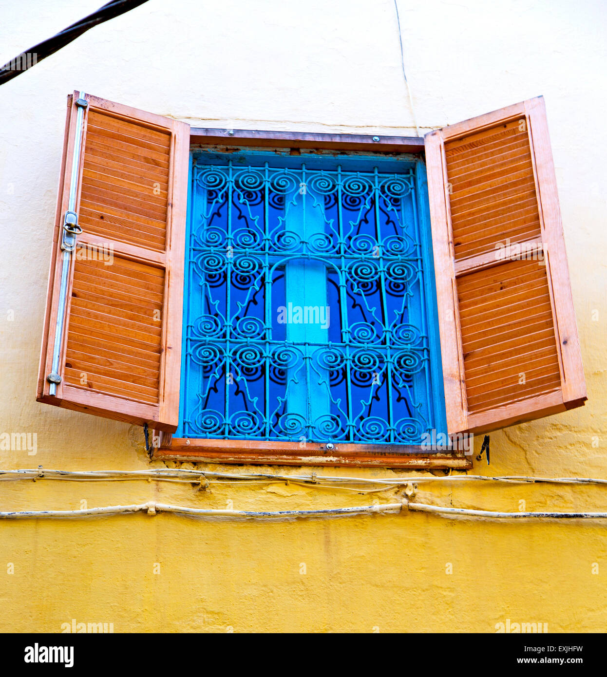 window in morocco africa and old construction wal brick historical ...