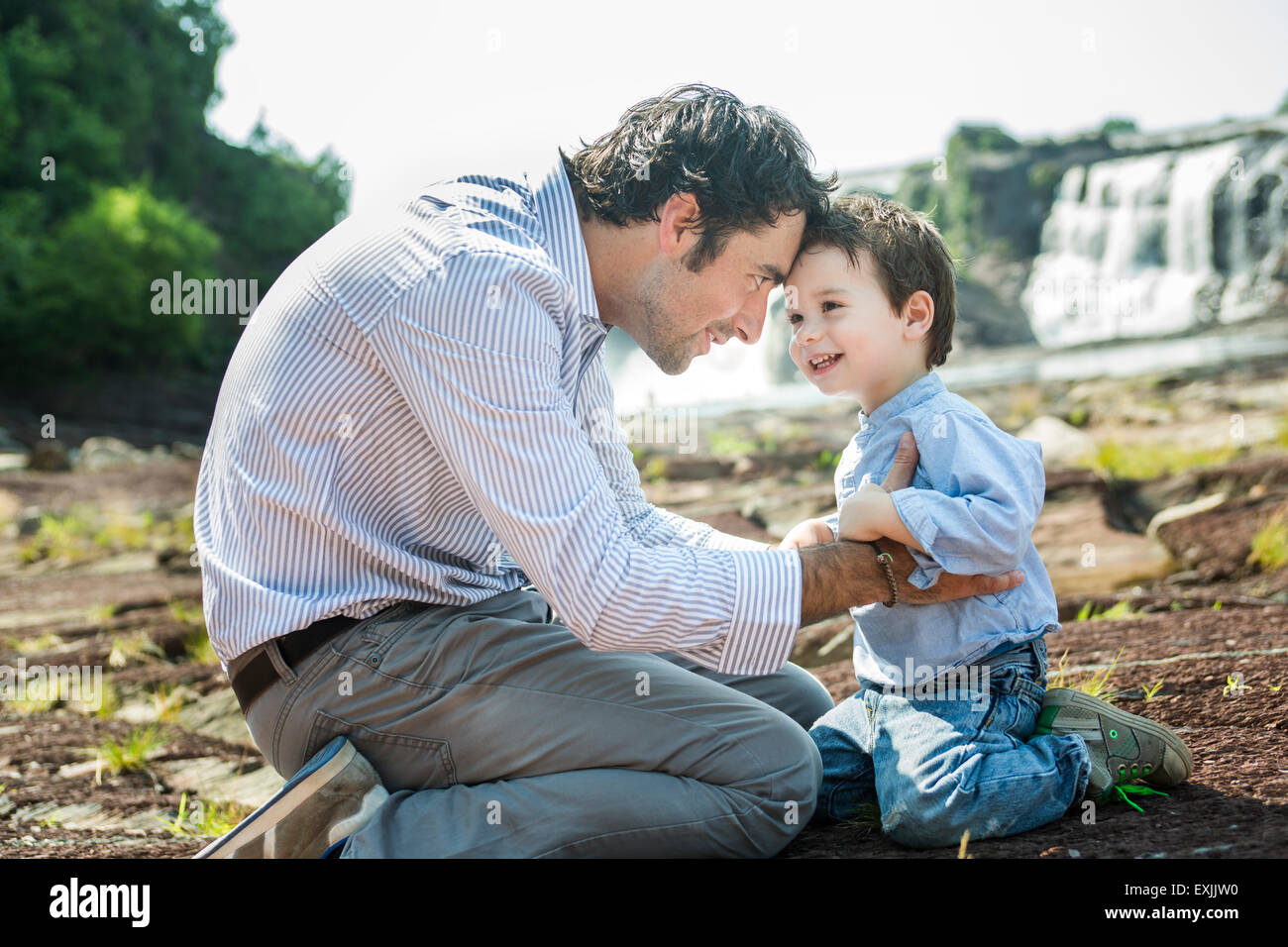happy joyful father having fun with is child Stock Photo - Alamy