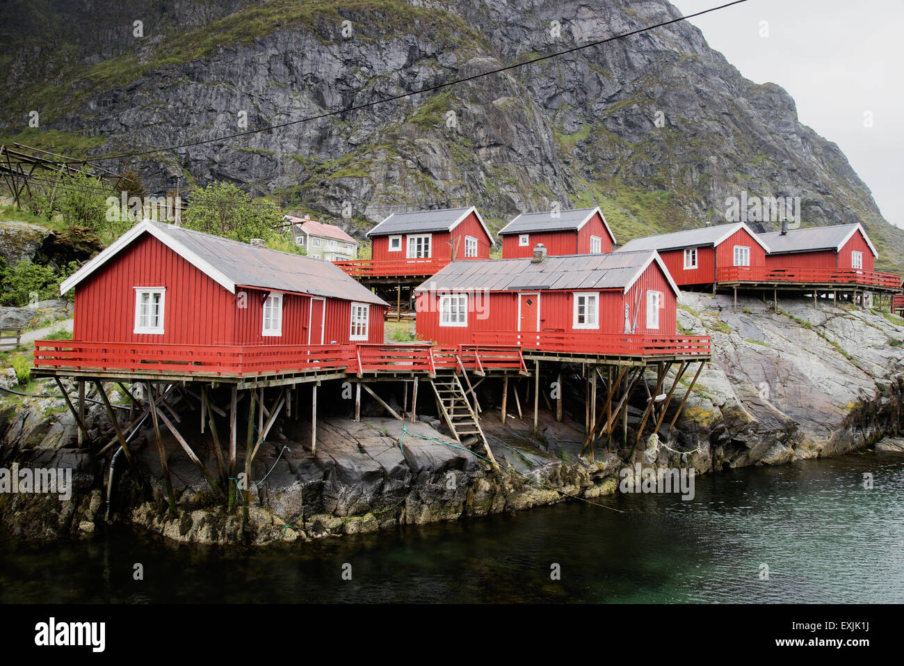 fishing village on Lofoten Islands in Norway Stock Photo - Alamy