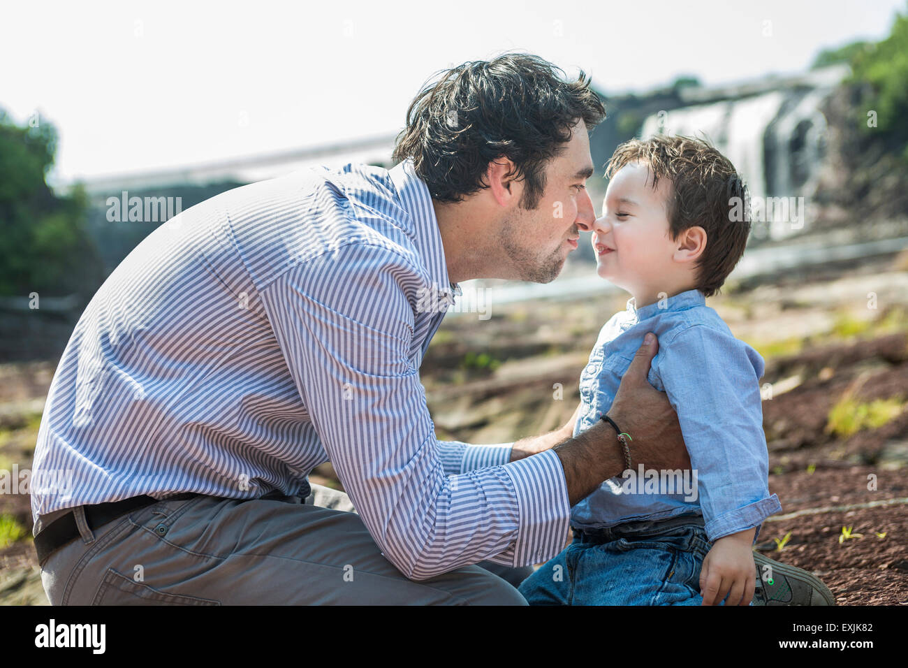 happy joyful father having fun with is child Stock Photo - Alamy