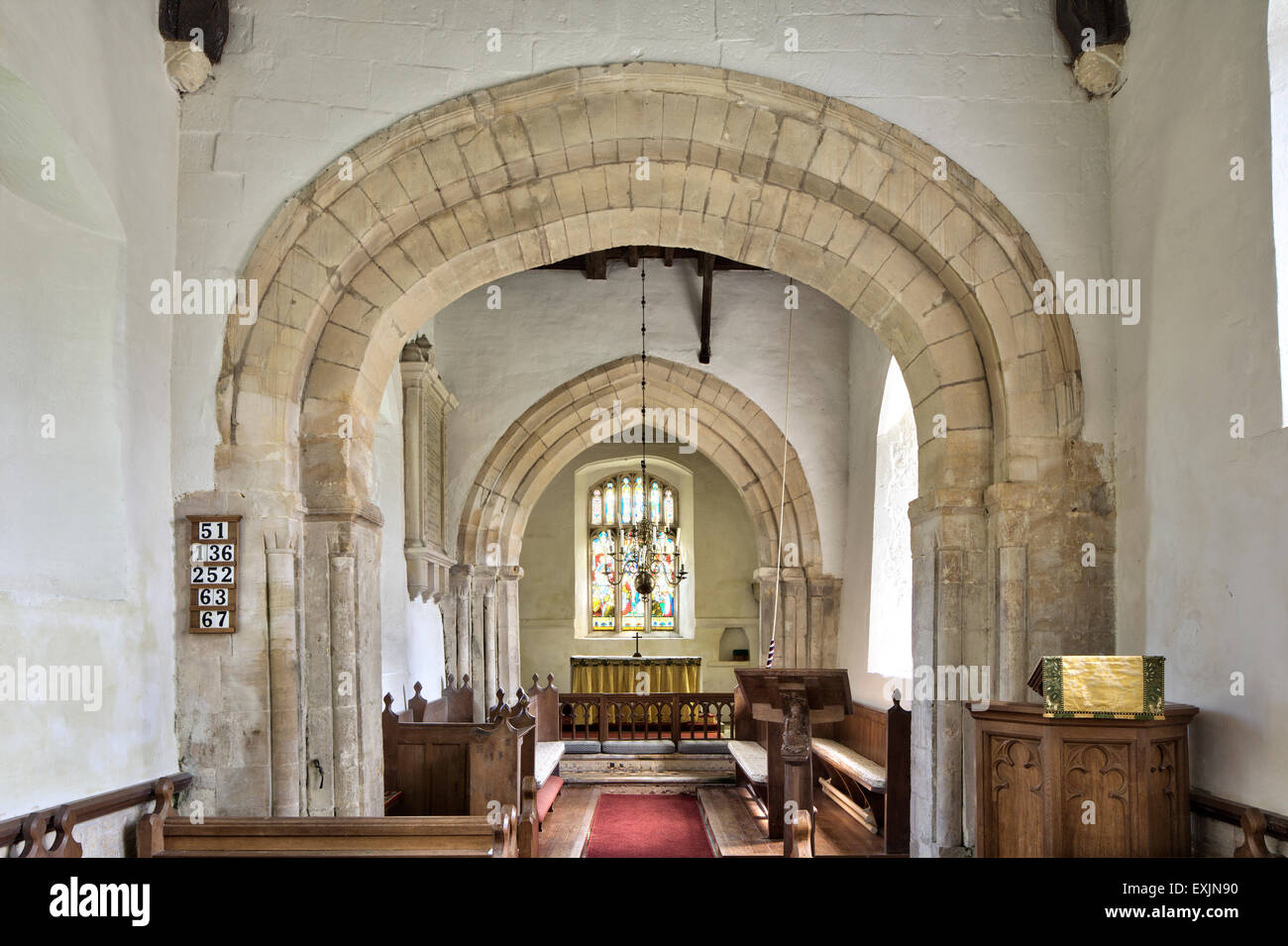 Norman and Perpendicular arches in the Norman church of St James in the ...