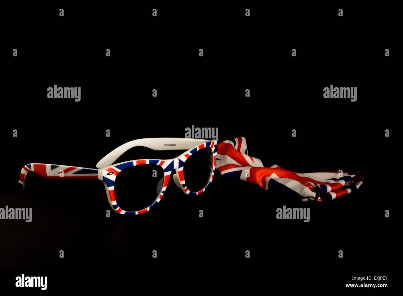 British sunglasses on a black background Stock Photo - Alamy