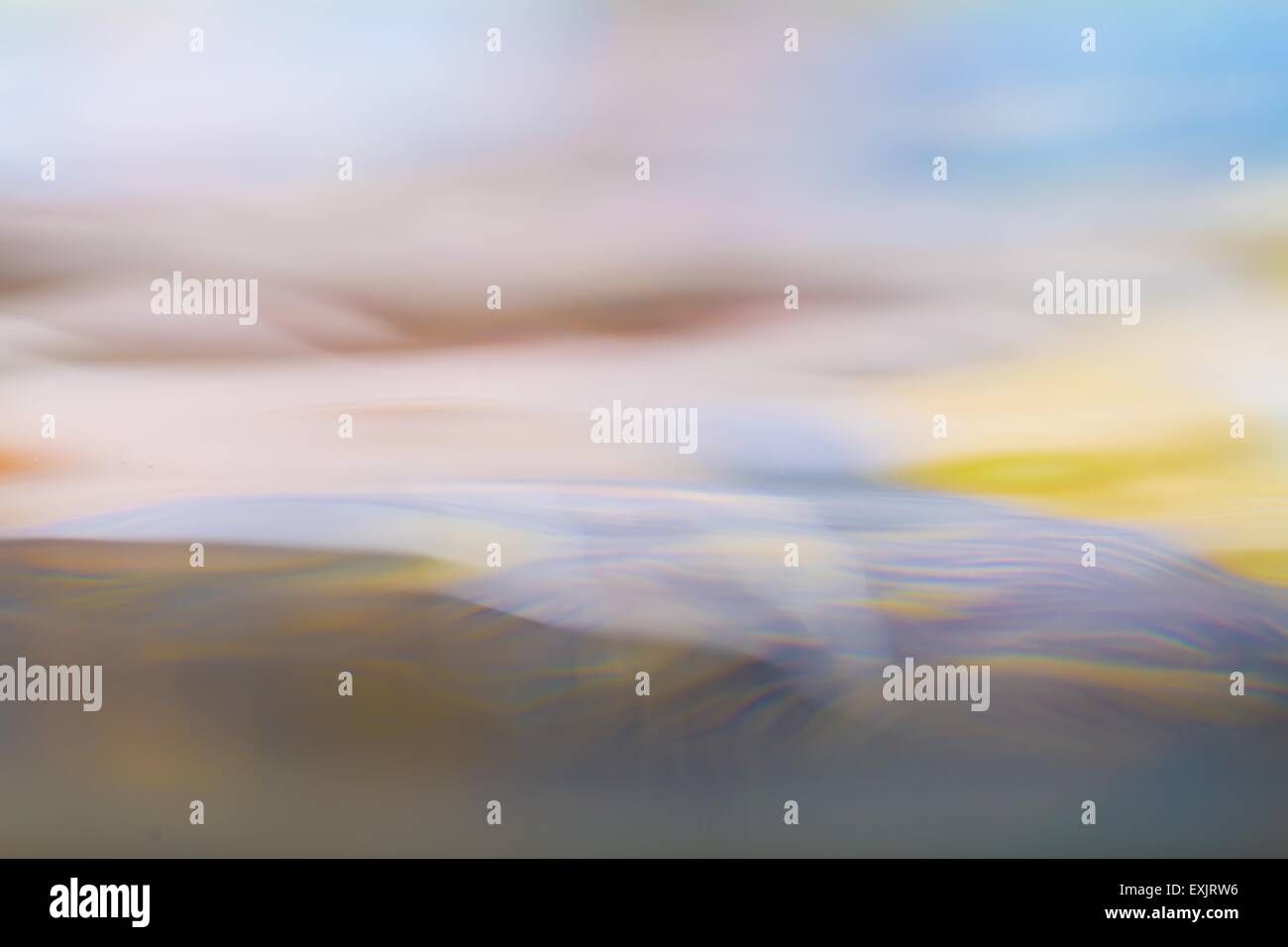 Moving water abstraction. Close up of water surface with colorful ...