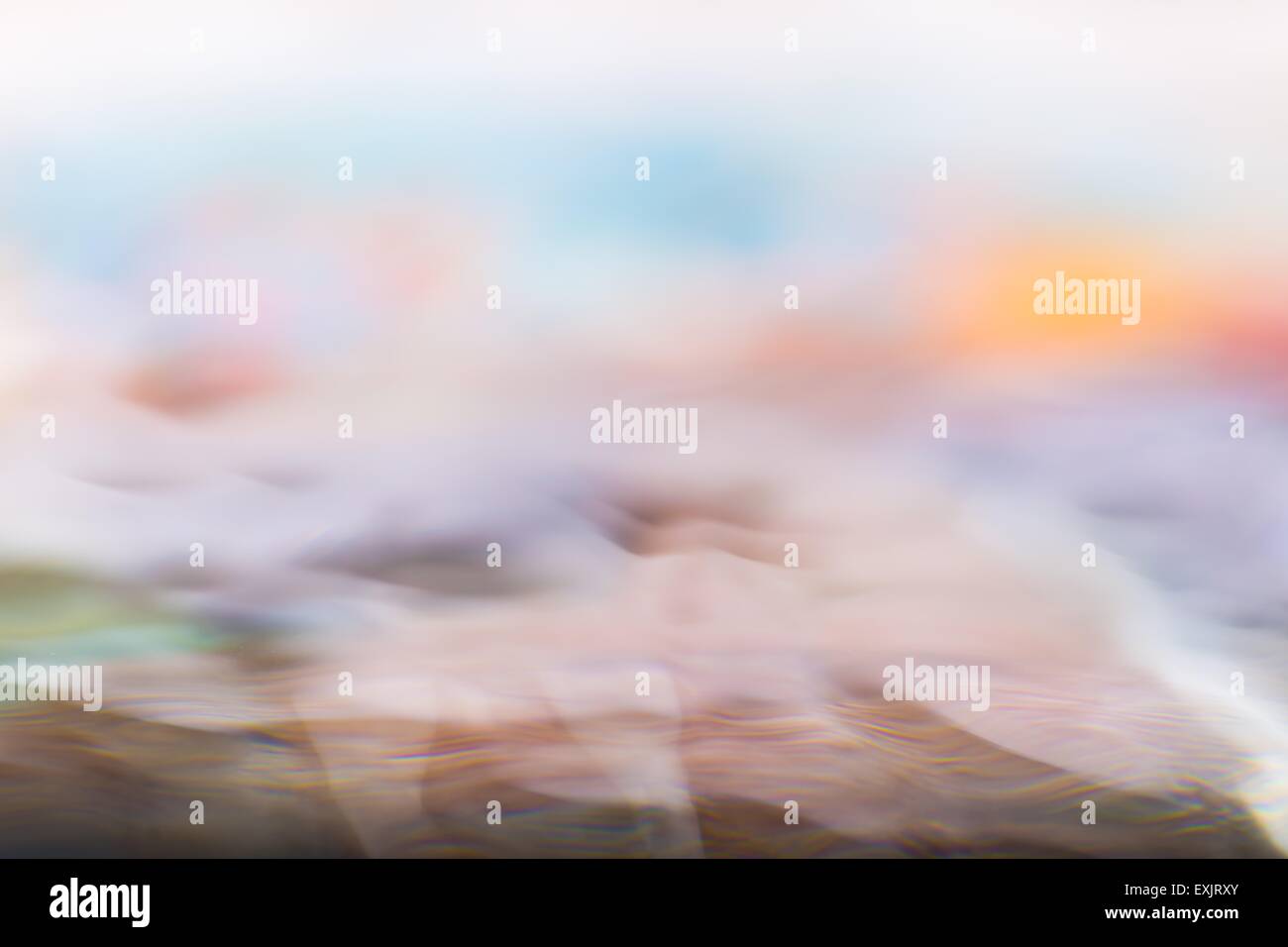 Moving water abstraction. Close up of water surface with colorful ...