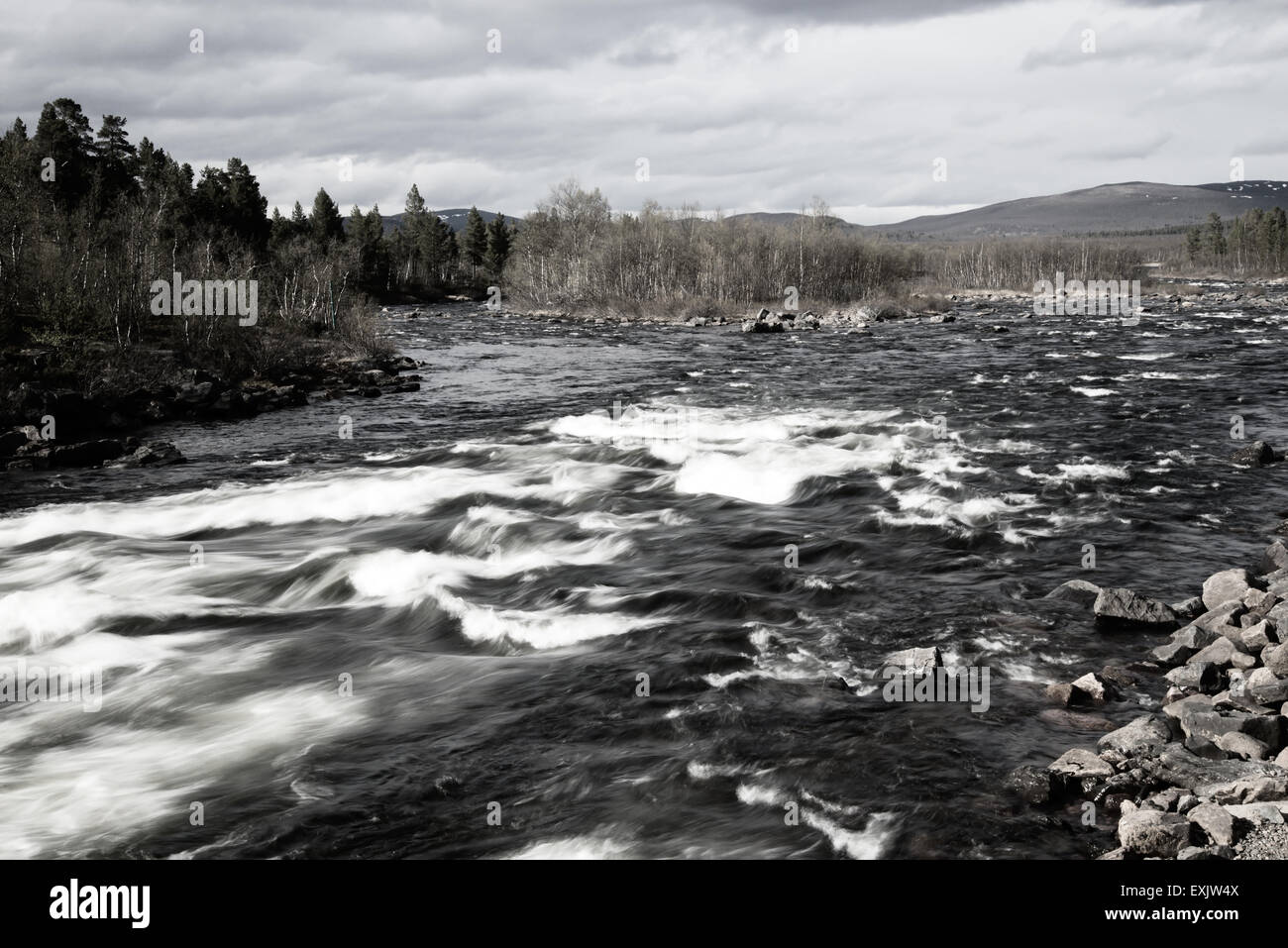 fast river flow - Lofoten Islands, Norway Stock Photo - Alamy