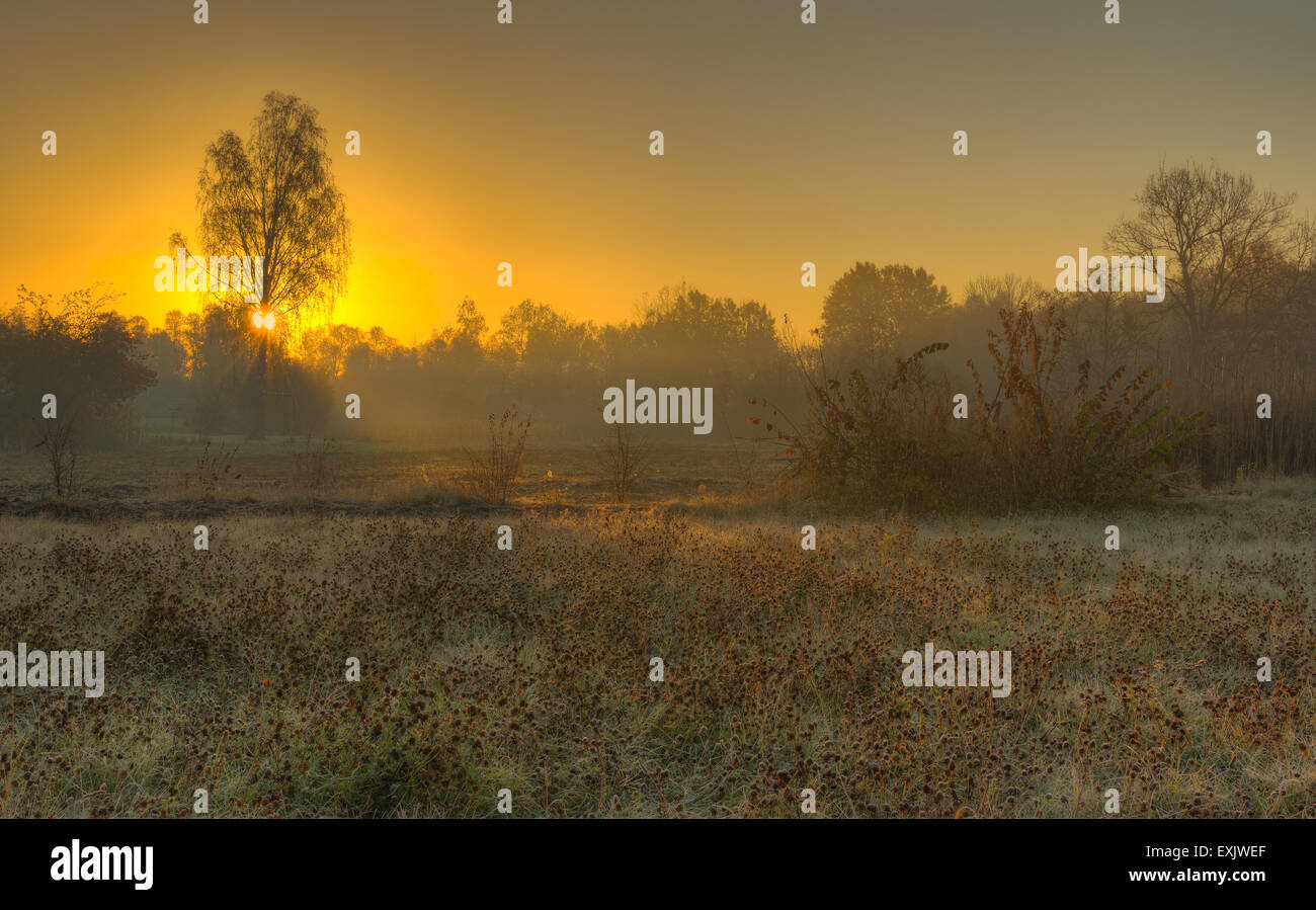 Sunset in rural Ukrainian area Stock Photo - Alamy