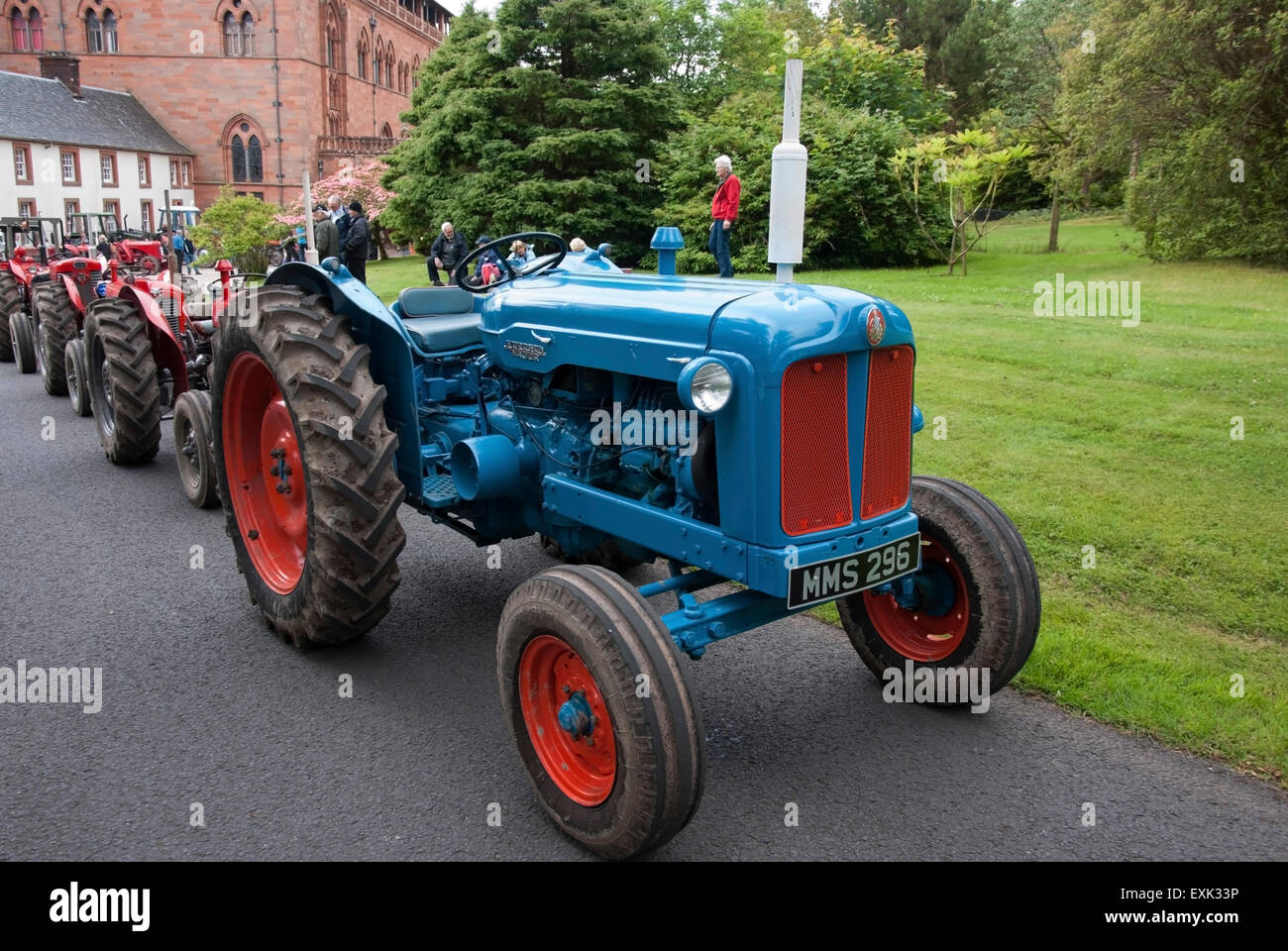 1958 Blue and Red Fordson Major Farm Tractor Stock Photo - Alamy