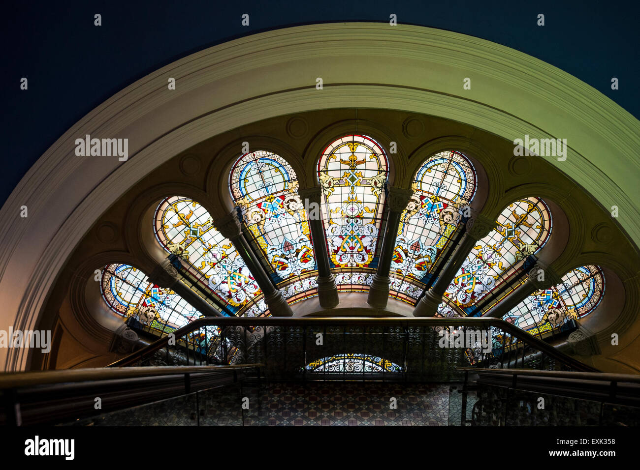 Stained glass window queen victoria building hi-res stock photography ...