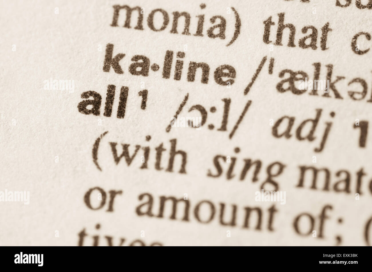Definition of word all in dictionary Stock Photo - Alamy