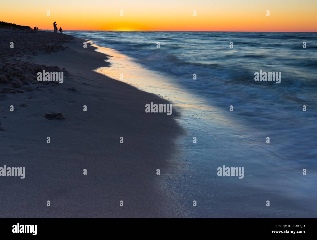 Beautiful Baltic sea beach at sunset. Beautiful seascape with sky ...