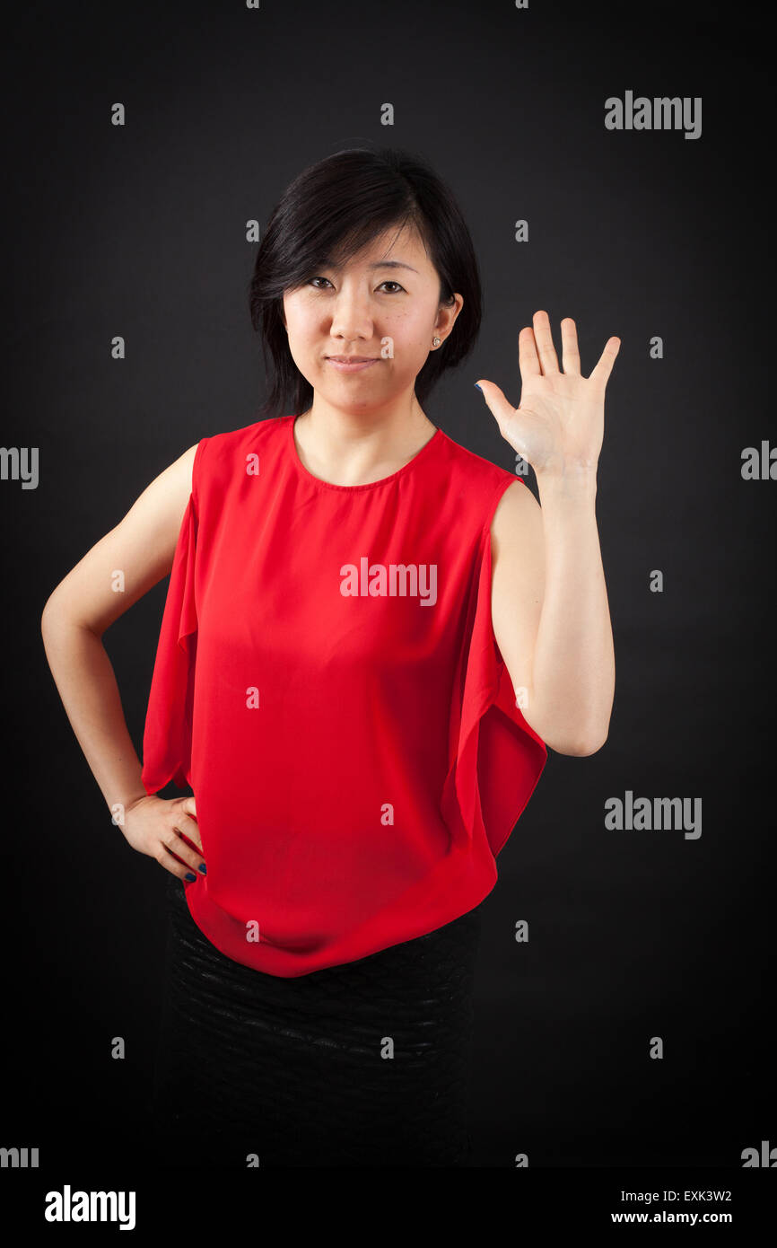 Beautiful woman doing different expressions in different sets of ...