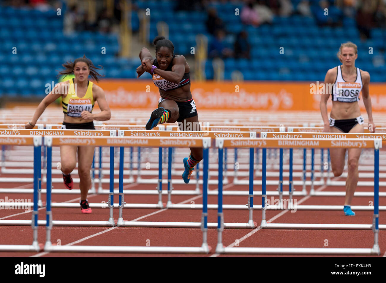 Amy BARCLAY, Serita SOLOMON & Hazel ROSS Women's 100m Hurdles Heat 3 ...