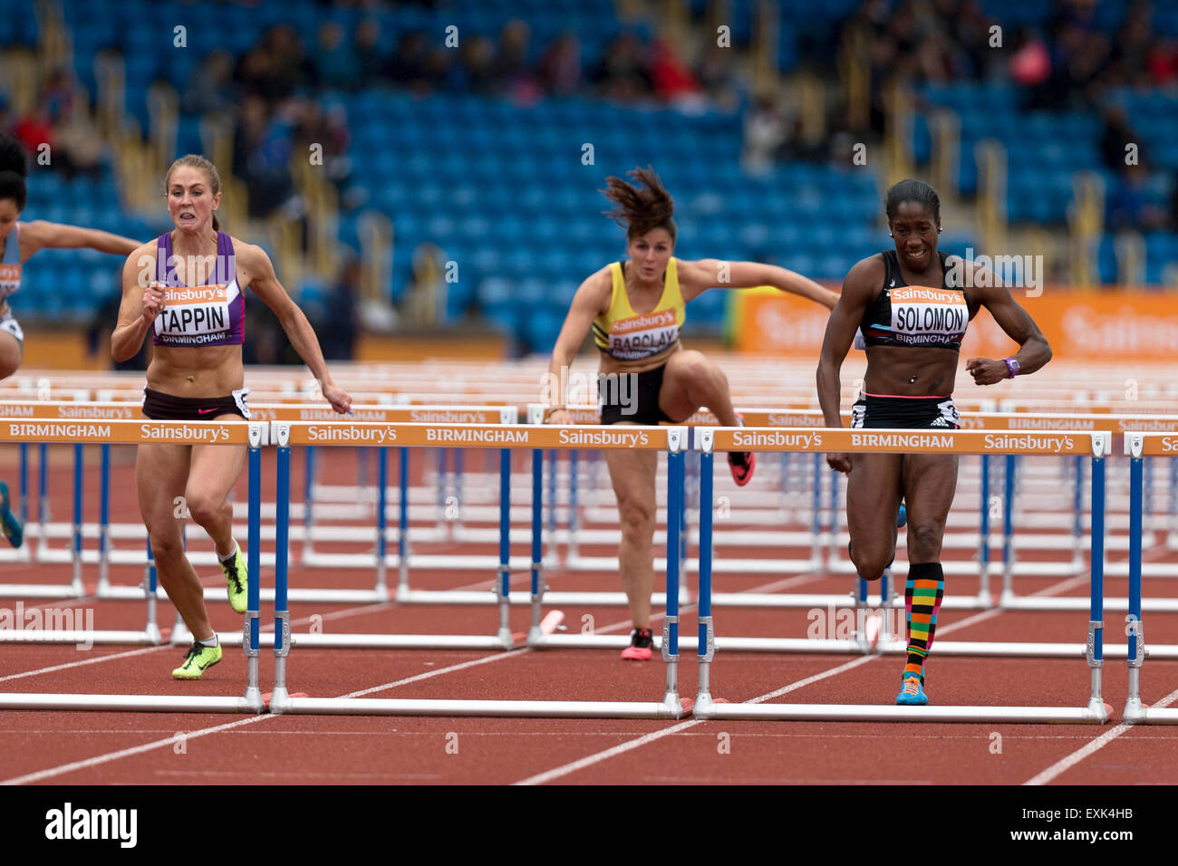 Jessica TAPPIN, Amy BARCLAY & Serita SOLOMON Women's 100m Hurdles Heat ...