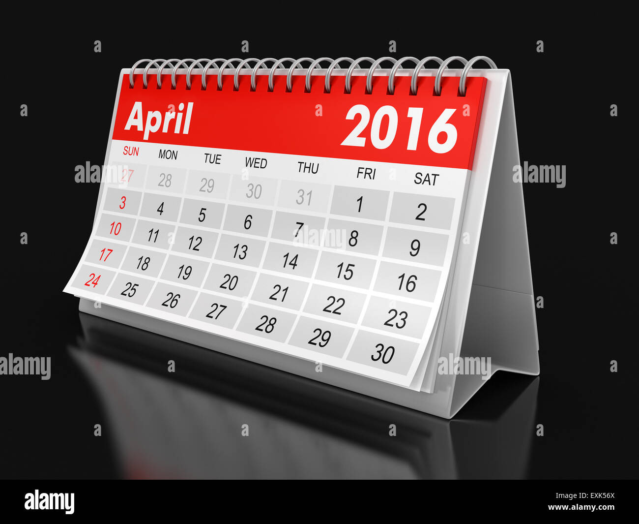 Calendar - april 2016 (clipping path included Stock Photo - Alamy
