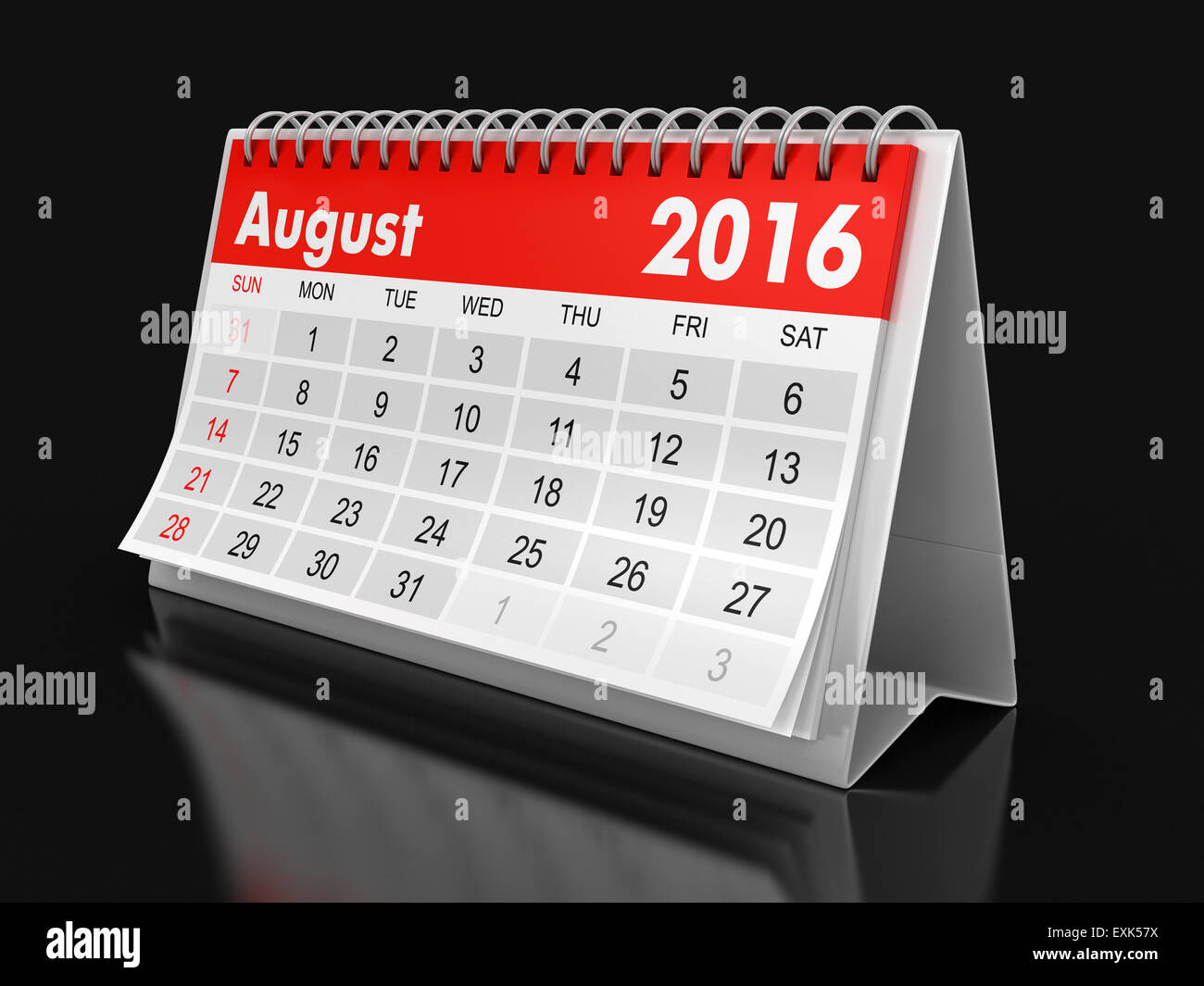 Calendar - august 2016 (clipping path included Stock Photo - Alamy