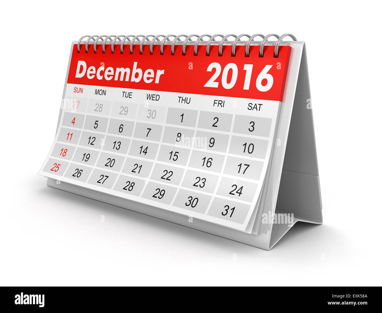 Calendar - december 2016 (clipping path included Stock Photo - Alamy