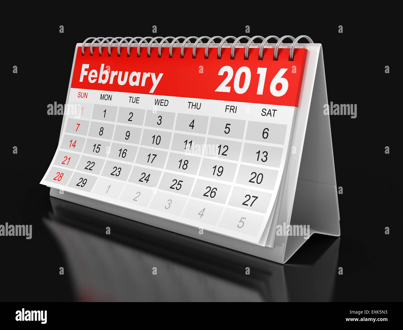 Calendar - february 2016 (clipping path included Stock Photo - Alamy