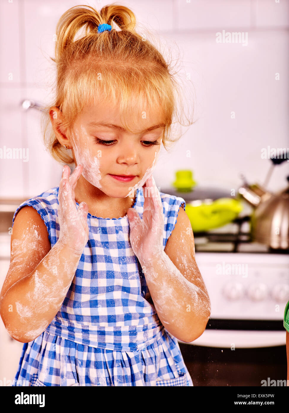 Child with rolling-pin dough Stock Photo - Alamy Child with rolling-pin dough Stock Photo - Alamy