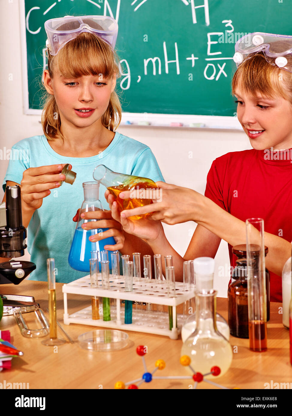 Child in chemistry class Stock Photo - Alamy