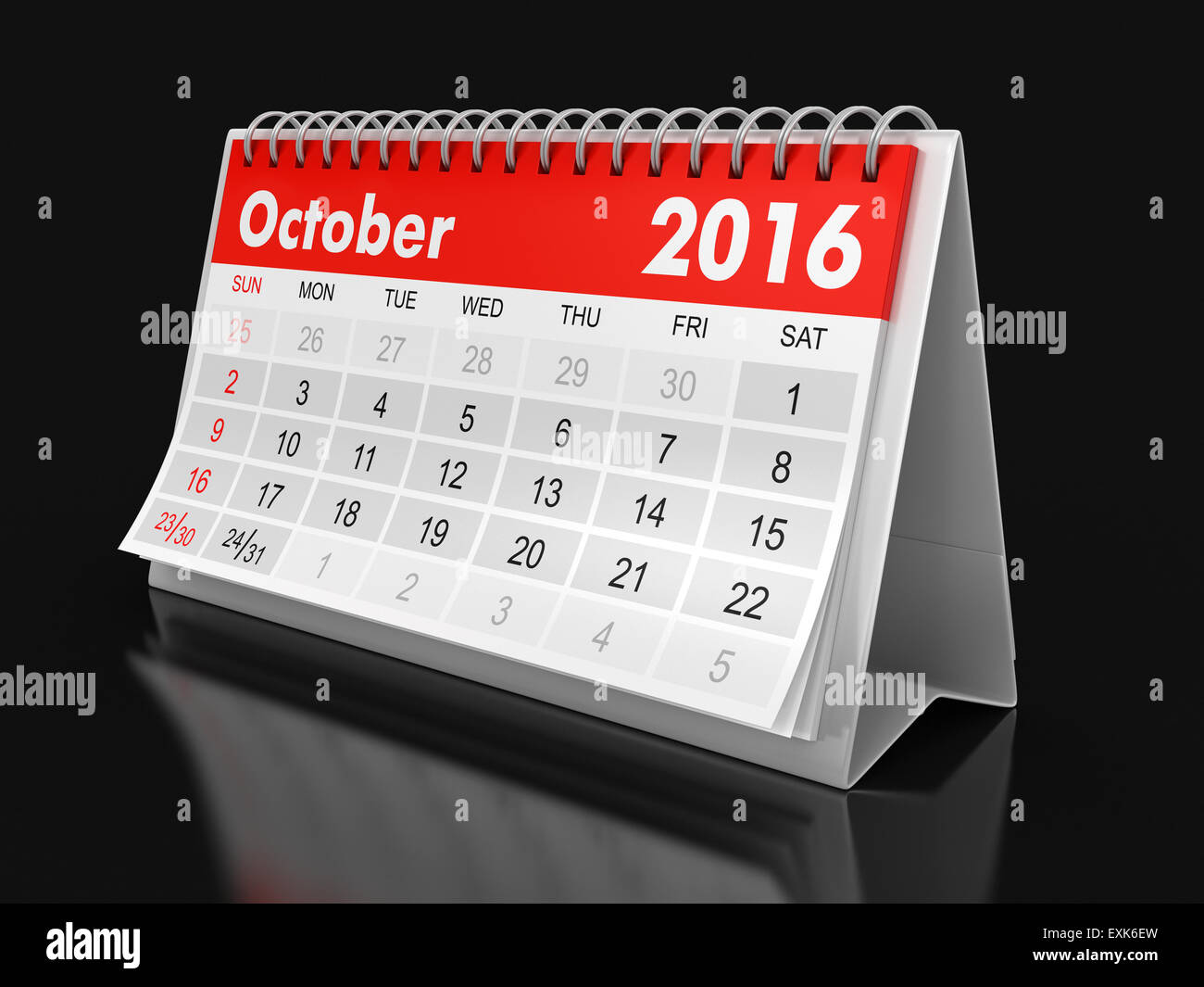 Calendar - October 2016 (clipping path included Stock Photo - Alamy
