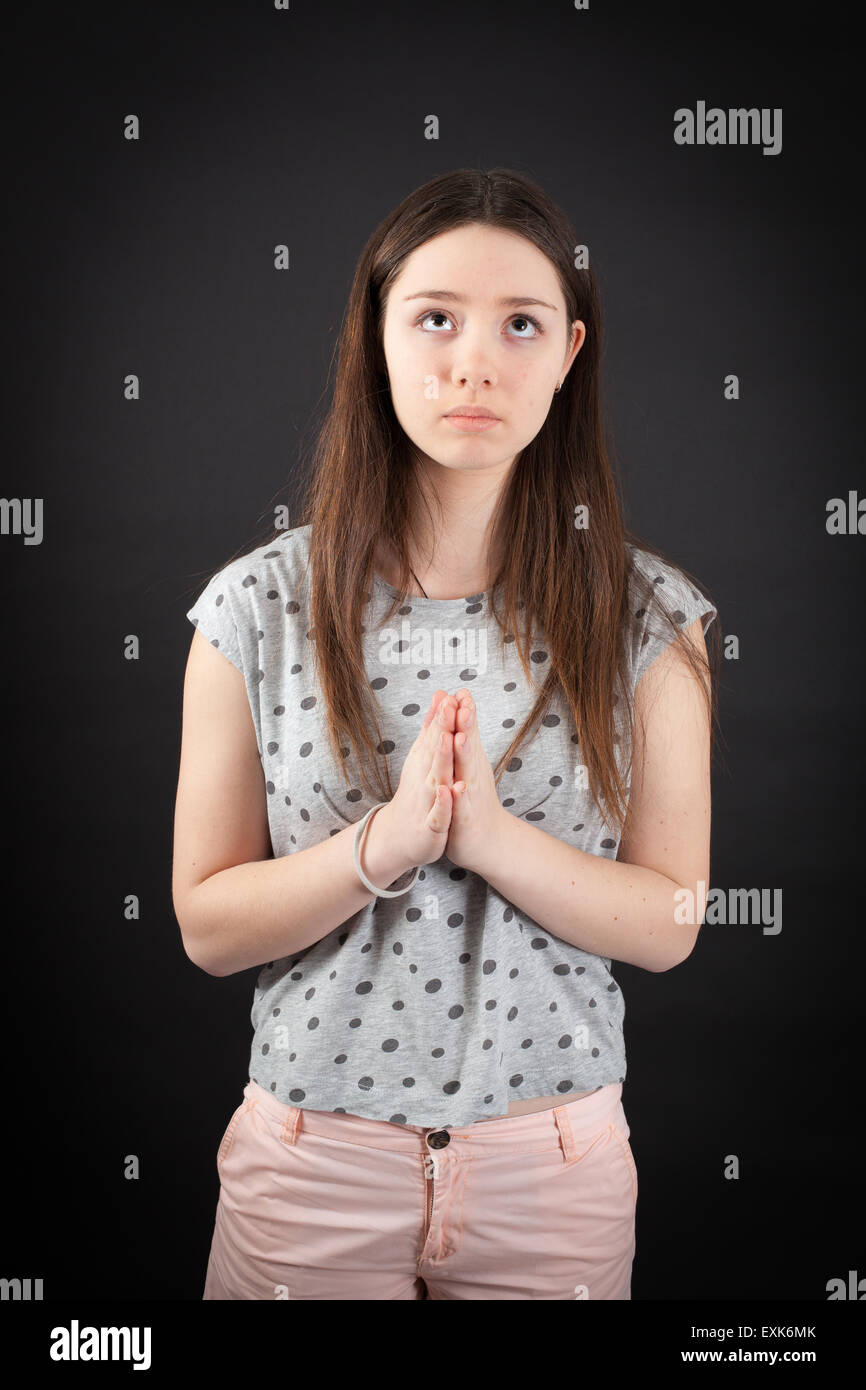 beautiful woman doing different expressions in different sets of ...