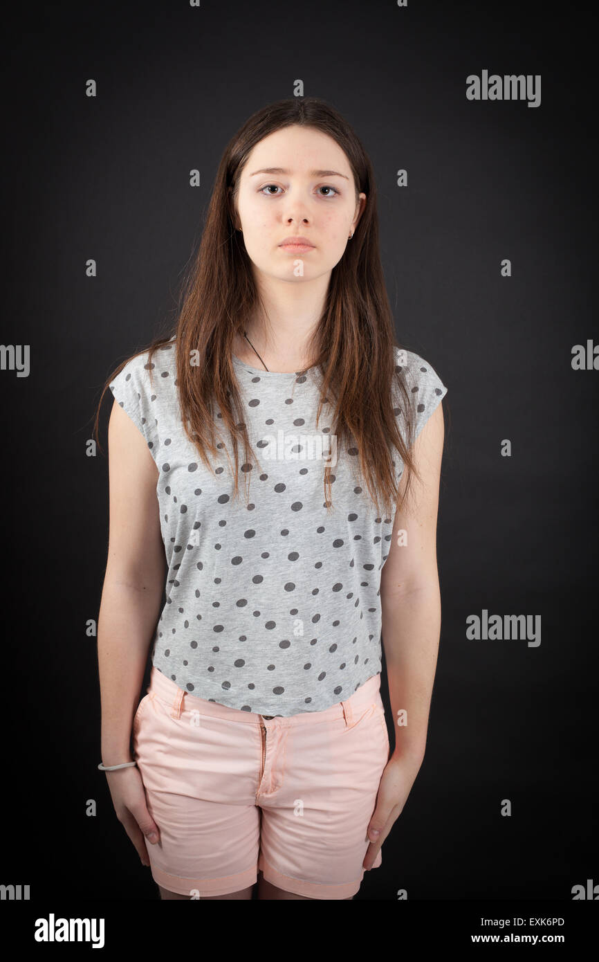 beautiful woman doing different expressions in different sets of ...