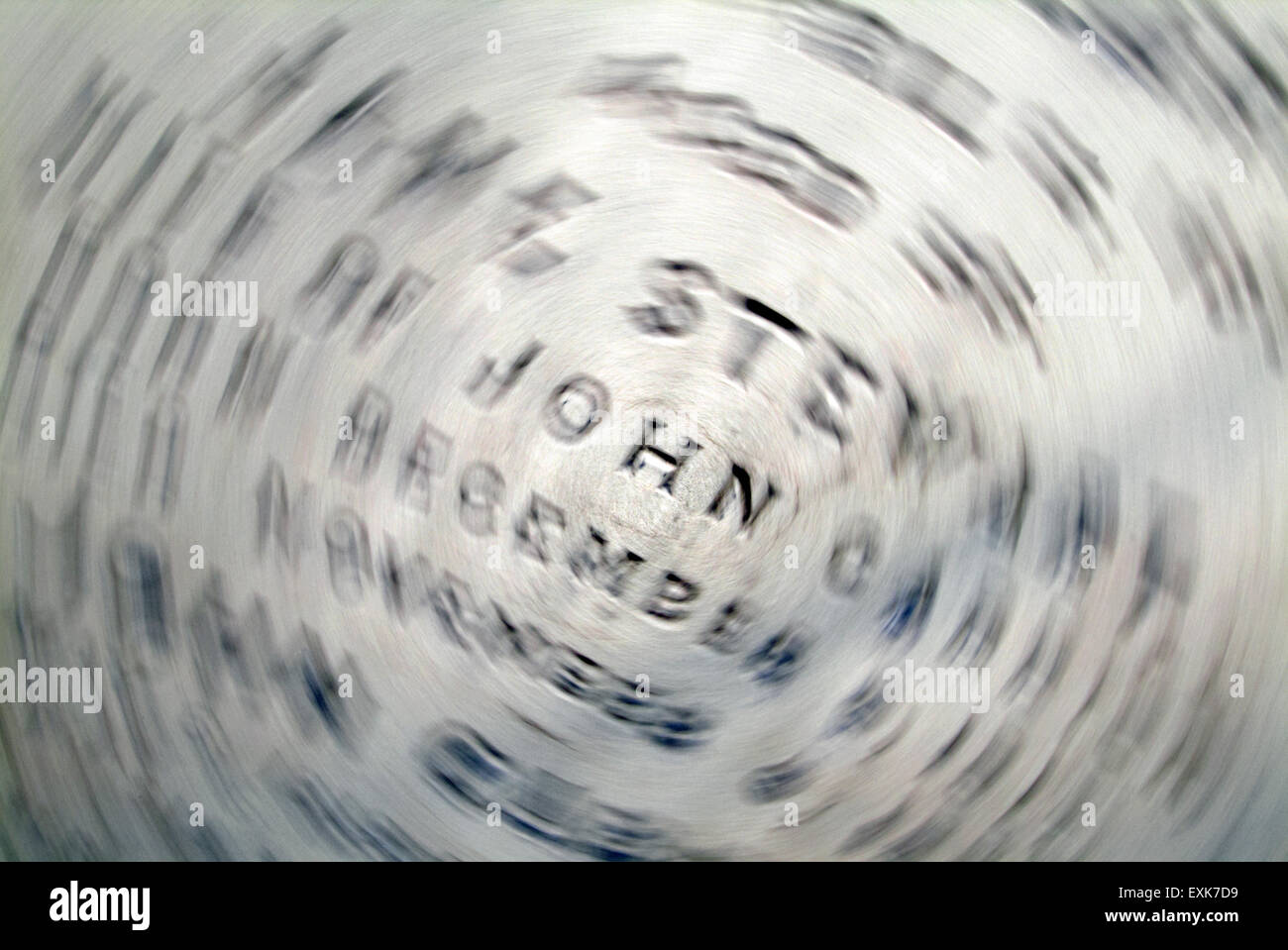 Graveyard letters "JOHN" blurred and zoomed Stock Photo - Alamy