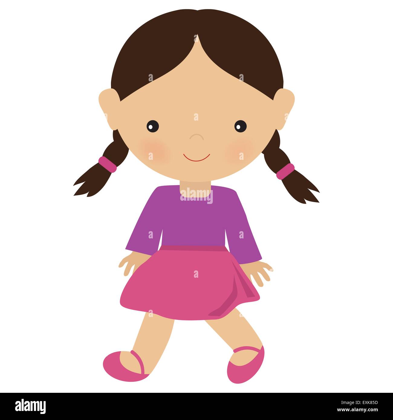 Little girl cartoon Cut Out Stock Images & Pictures - Alamy
