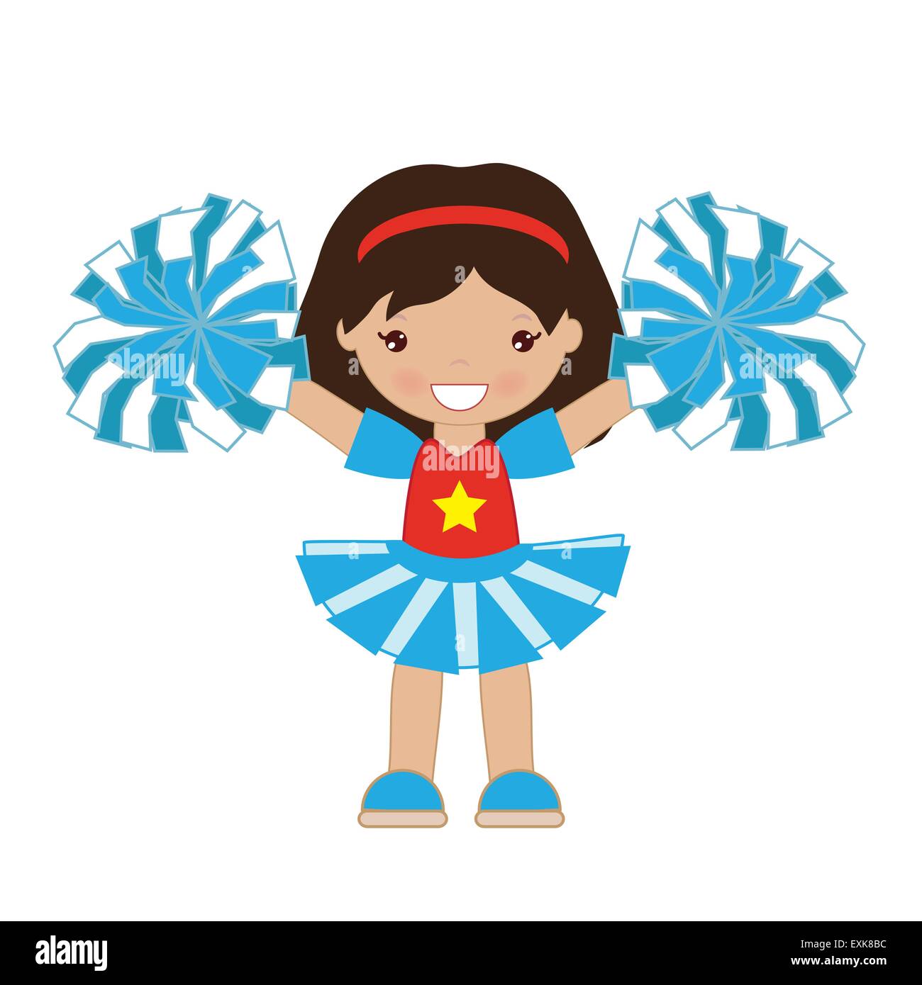 Cartoon cheerleader cute girl illustration isolated vector hi-res stock ...