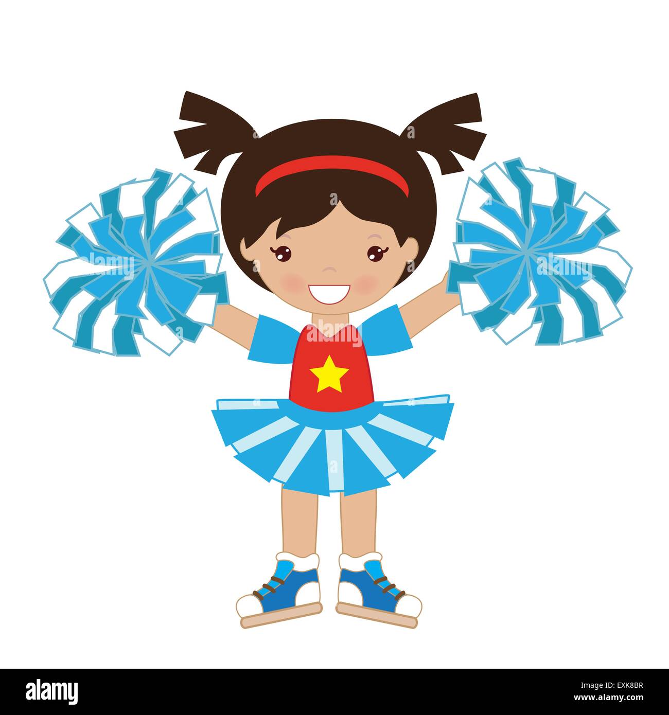 Cartoon cheerleader cute girl illustration isolated vector hi-res stock ...