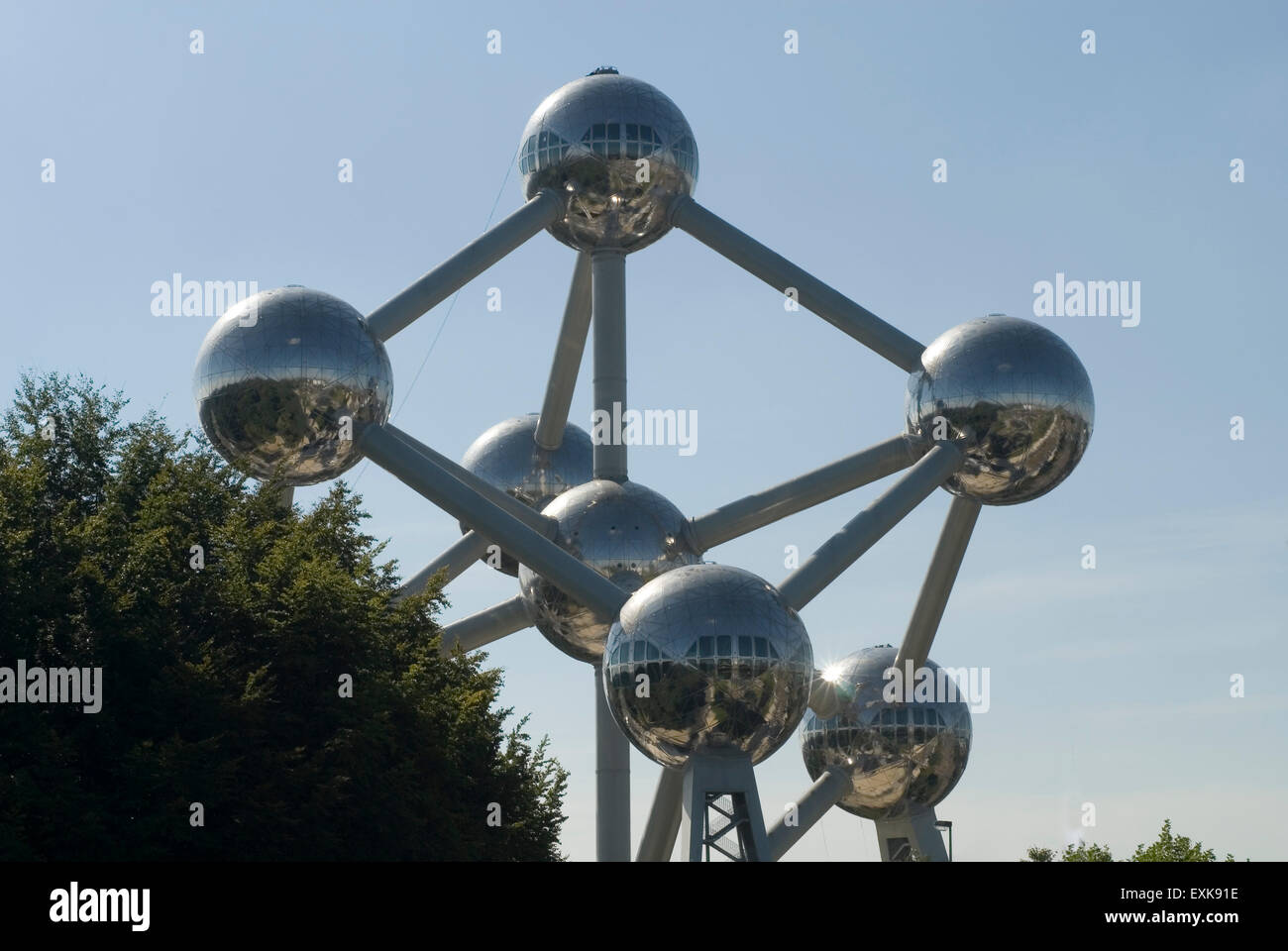 Atomium Worldfamous Monument of an iron atomic nucleus Brussels Belgium ...