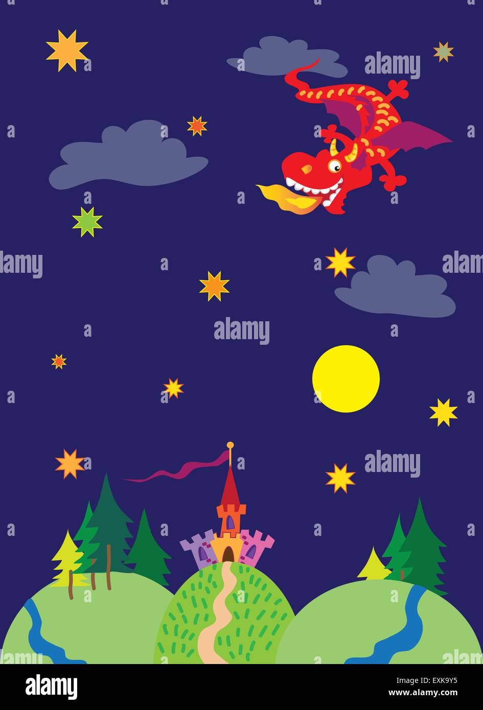 fairy tale background,vector,cartoon,illustration Stock Vector Image ...