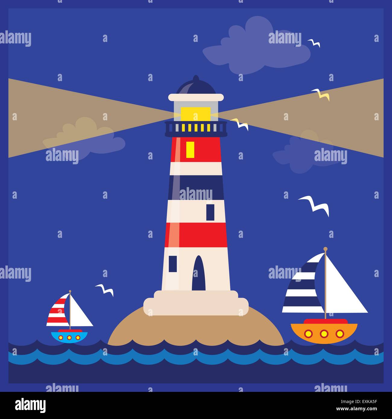 Cartoon lighthouse hi-res stock photography and images - Alamy