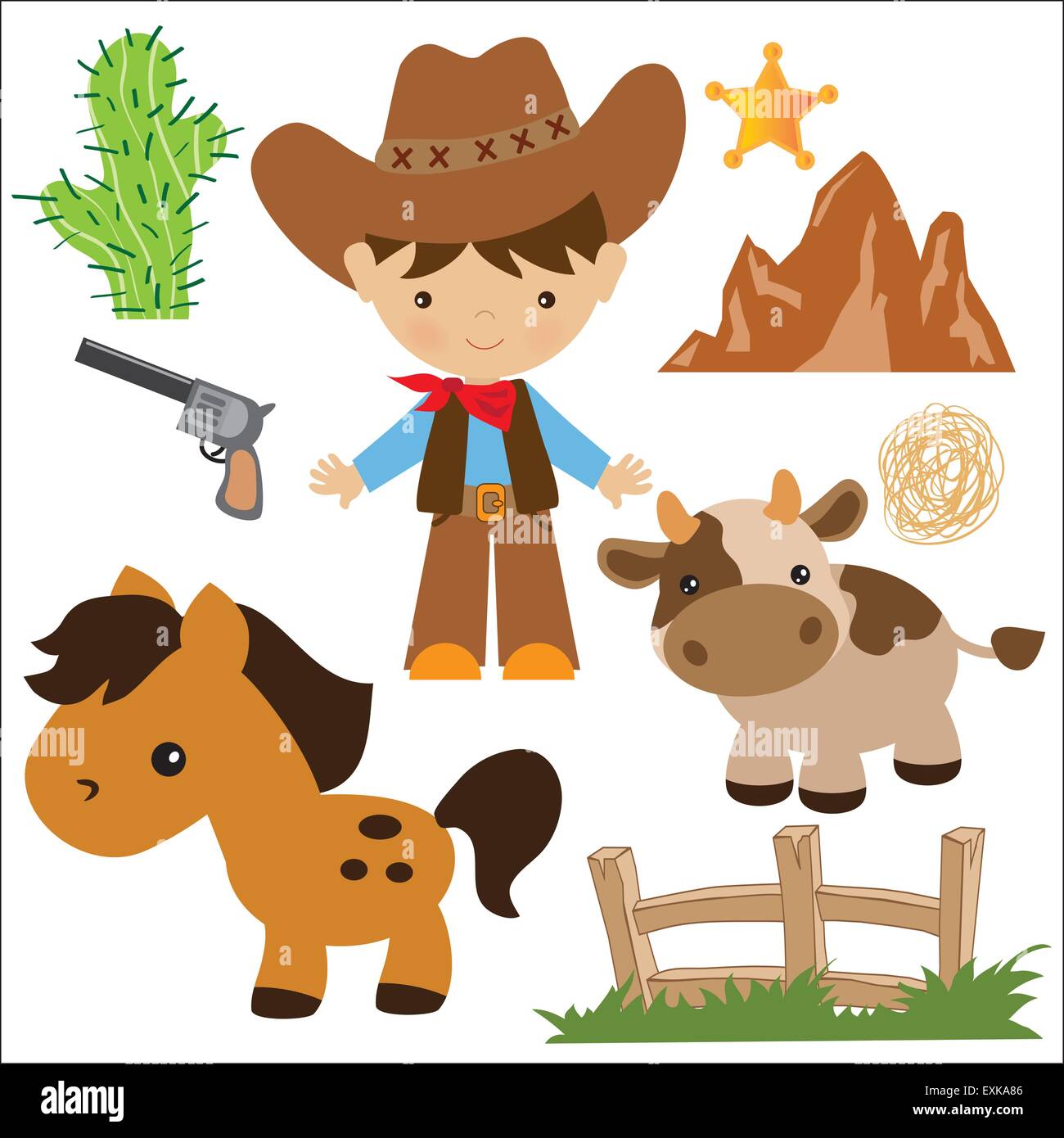 Cowboy cartoon hi-res stock photography and images - Alamy