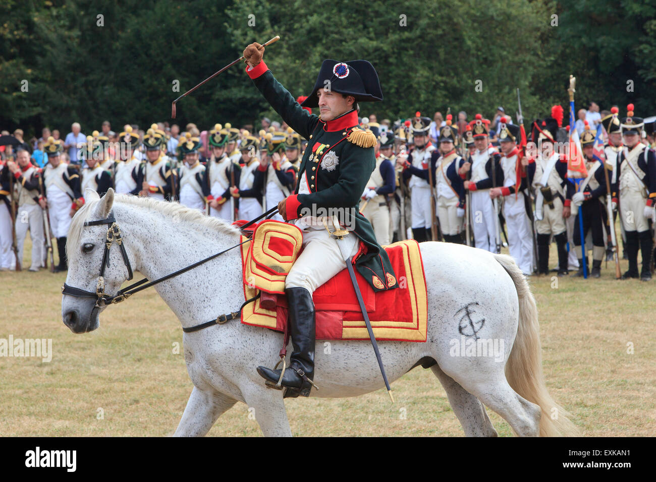 Napoleon Bonaparte cheering on his troops at Malmaison, France Stock ...
