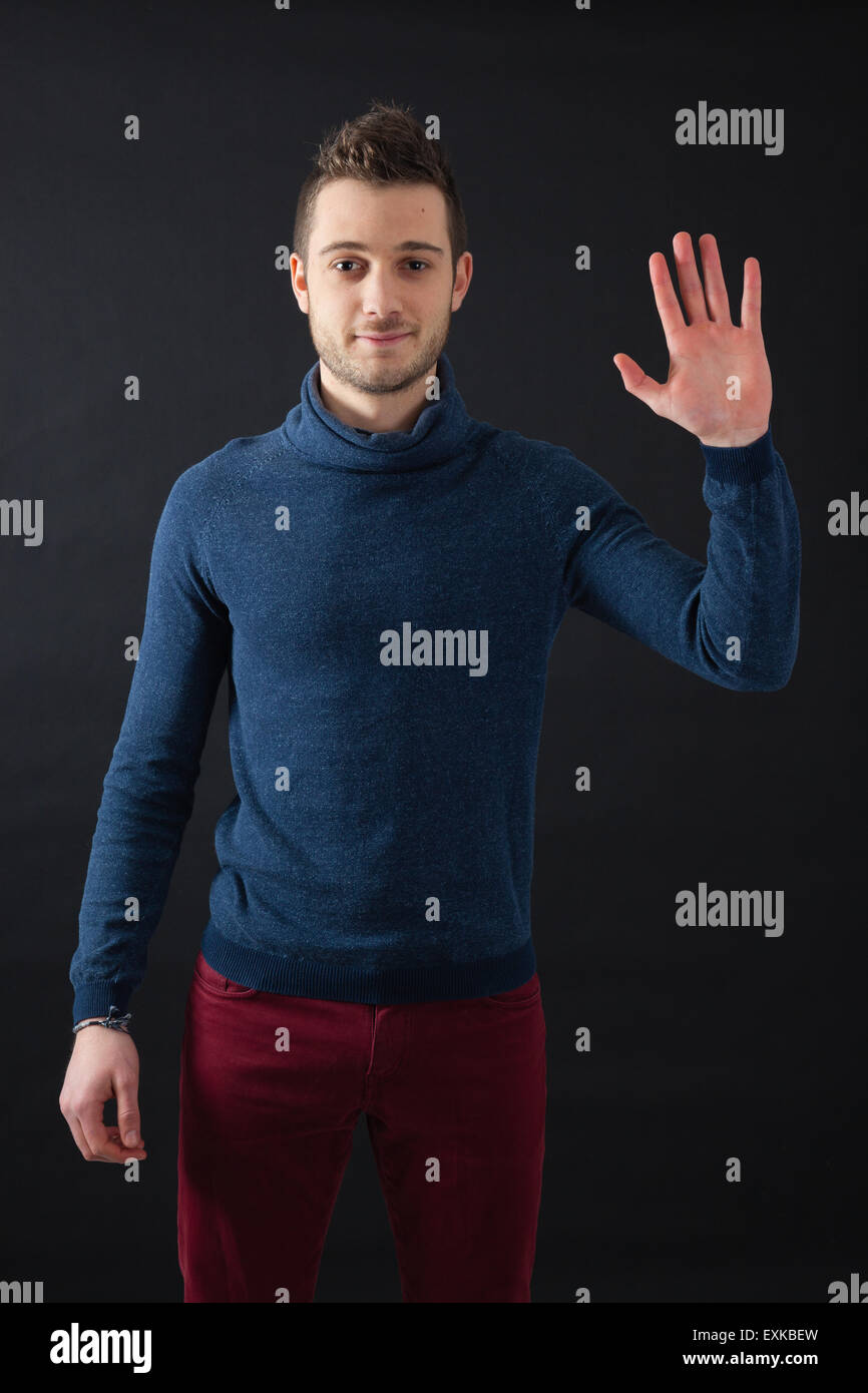 Handsome men doing different expressions in different sets of clothes ...