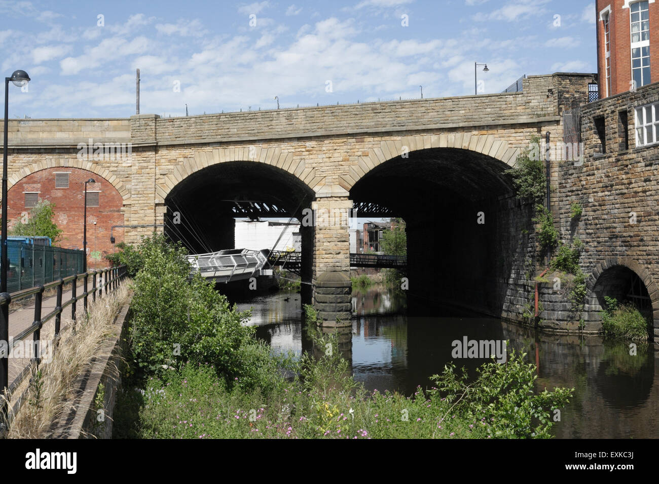 The River Don in Sheffield England UK flowing under the Wicker Arches ...