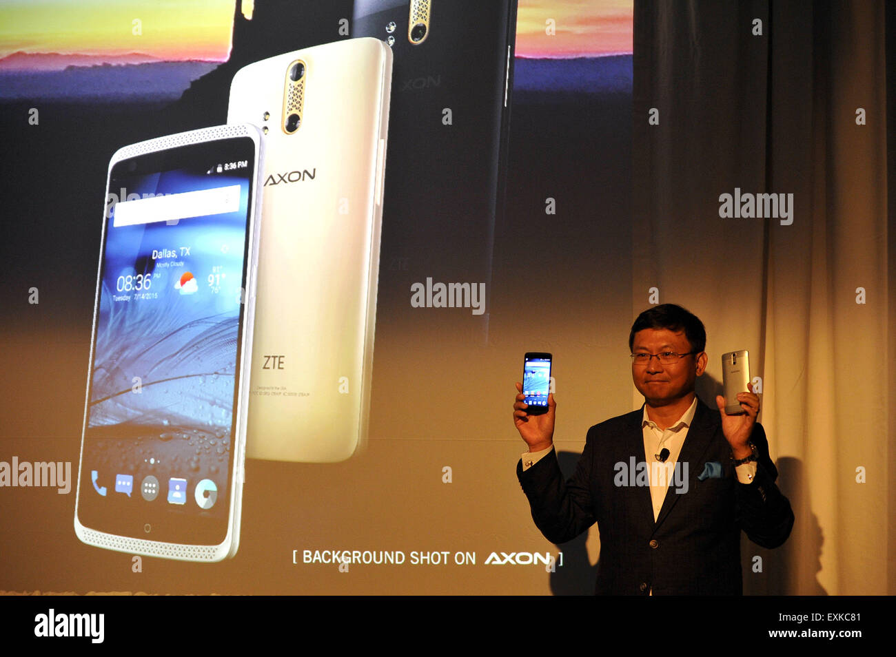 New York, USA. 14th July, 2015. Lixin Cheng, Chairman and CEO of ZTE ...