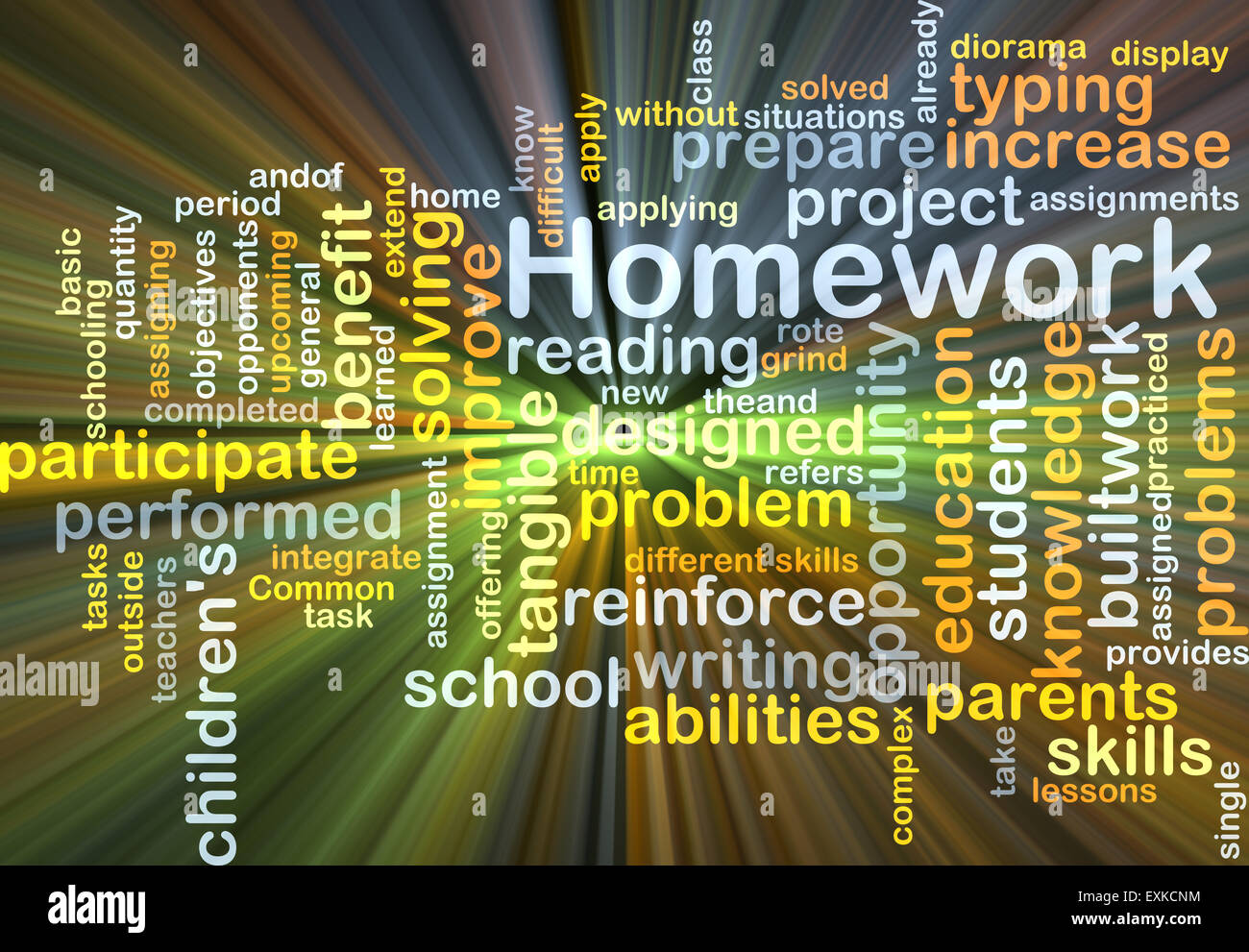 Neon homework hi-res stock photography and images - Alamy