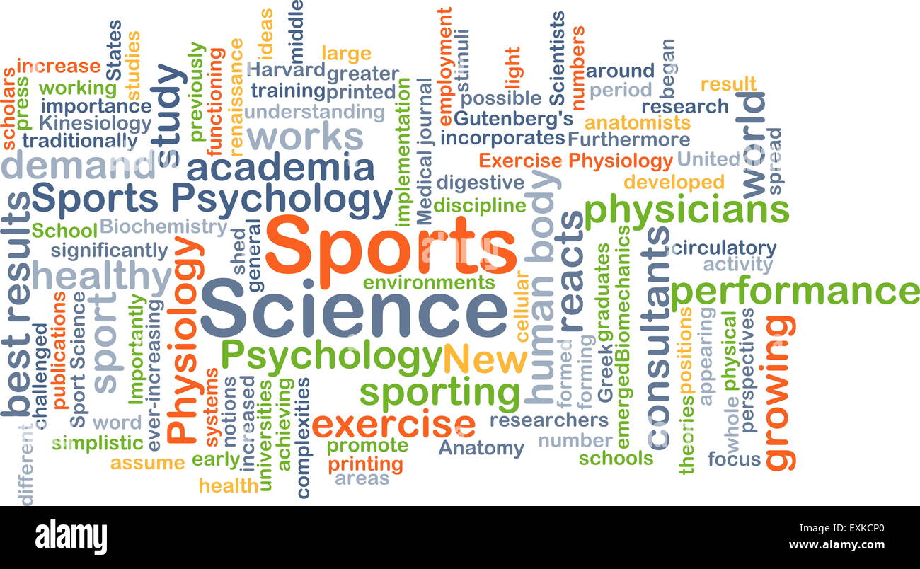 Background concept wordcloud illustration of sports science Stock Photo ...