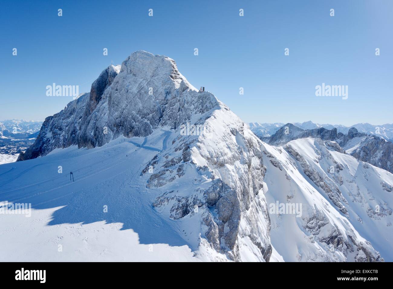 Fantastic view, Snow covered mountains,Dachstein glacier, in Styria ...