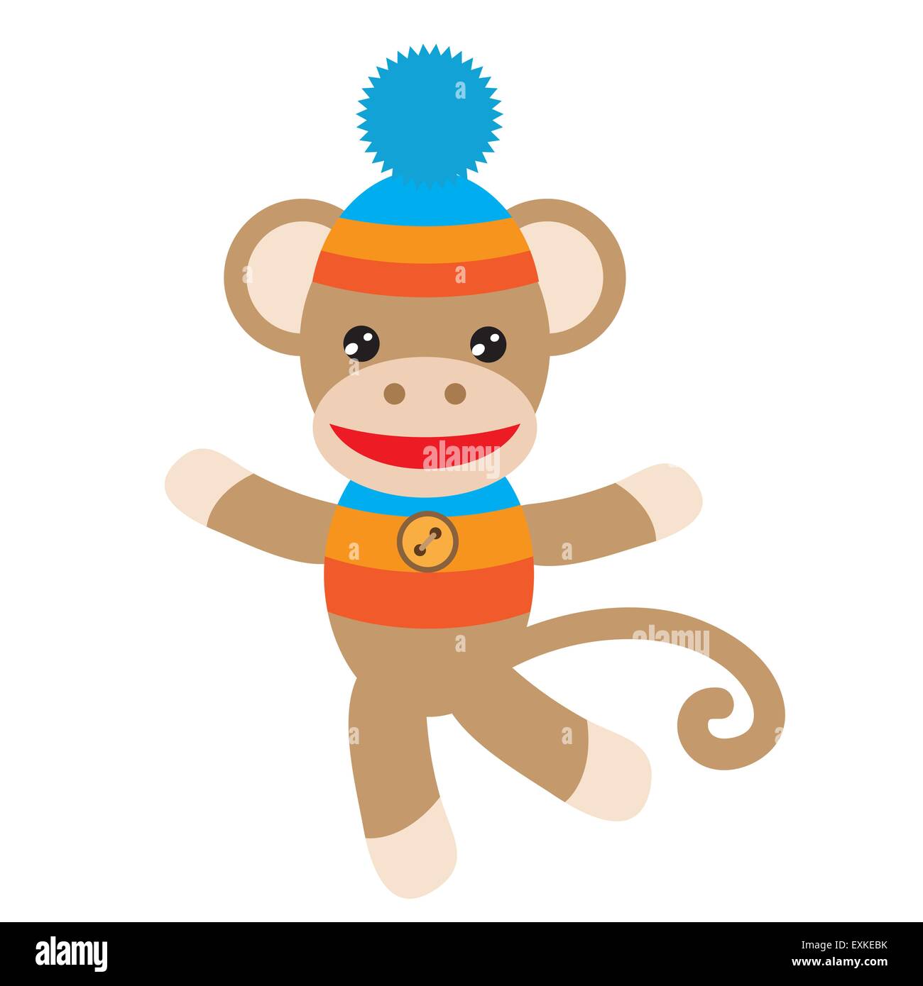 sock monkey,monkey,cute,funny,cartoon,illustration,isolated,vector ...