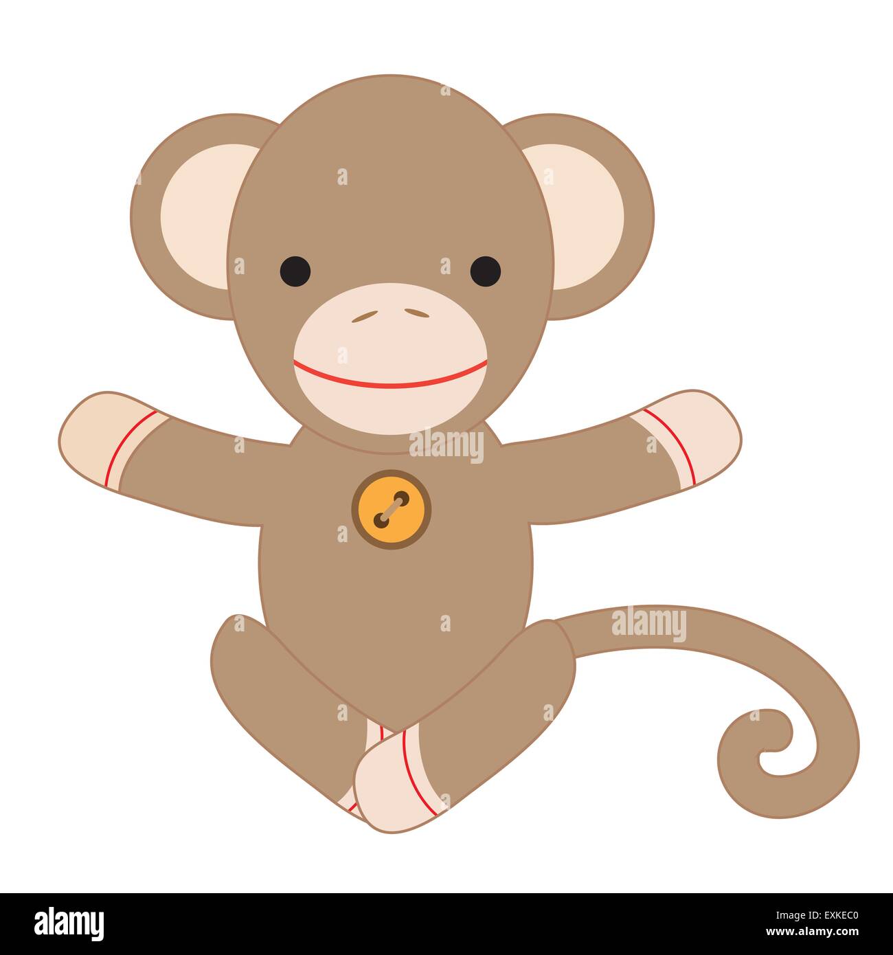 sock monkey,monkey,cute,funny,cartoon,illustration,isolated,vector ...