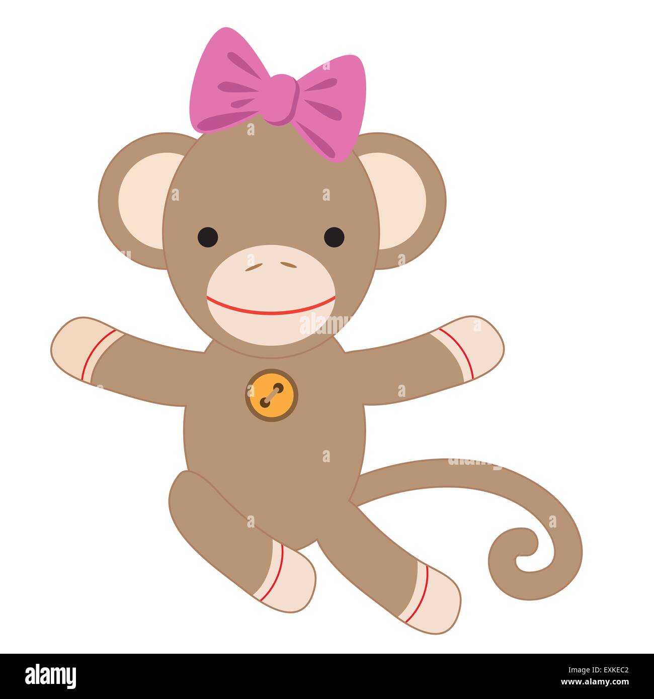 Girl Sock Monkey Clip Art