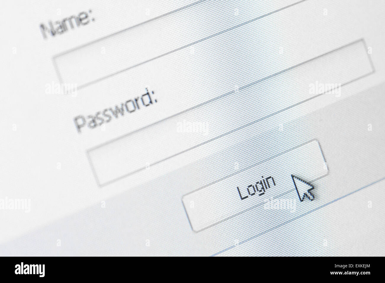 Website Login Screen Stock Photo - Alamy